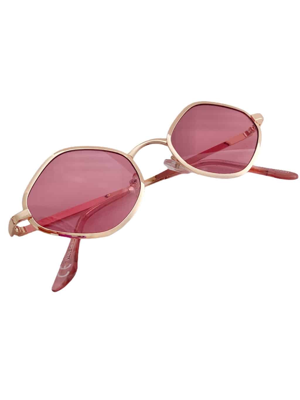 Rose Gold 90s Retro Diamond Sunnies Sunglasses DIVA | St Cyr Vintage