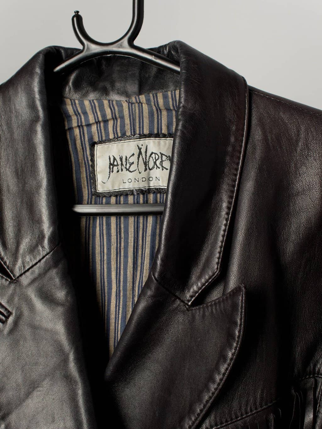 Jane Norris black leather fringed jacket. Made in England - Medium | St ...