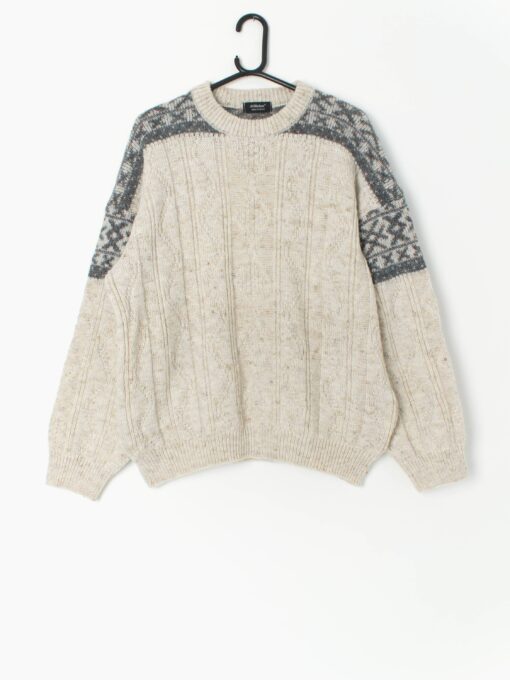 Vintage St Michael jumper in cream knitted sweater made in UK Large XL St Cyr Vintage