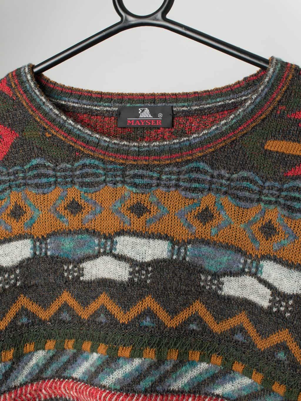 Vintage men's geometric patterned jumper - Large | St Cyr Vintage