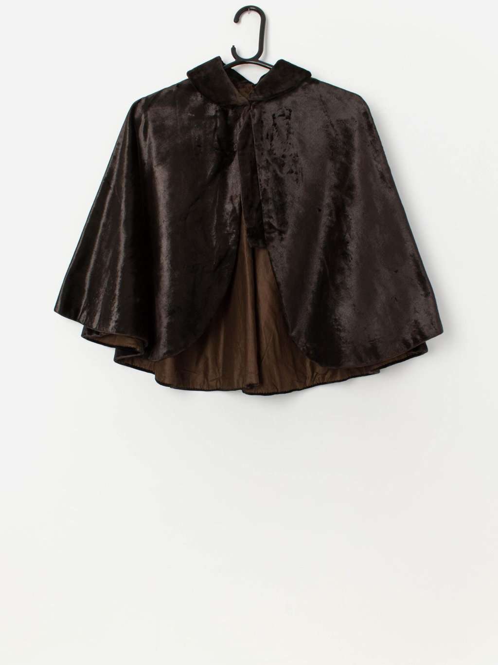 Vintage brown velvet cape, handmade - Free size | St Cyr Vintage