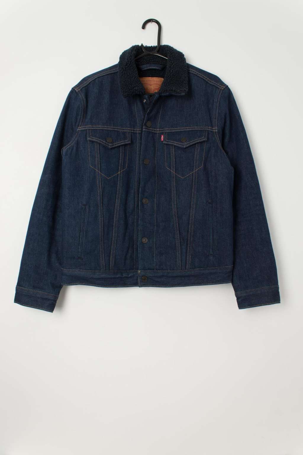 Levi's mens sherpa trucker jacket indigo sheep store